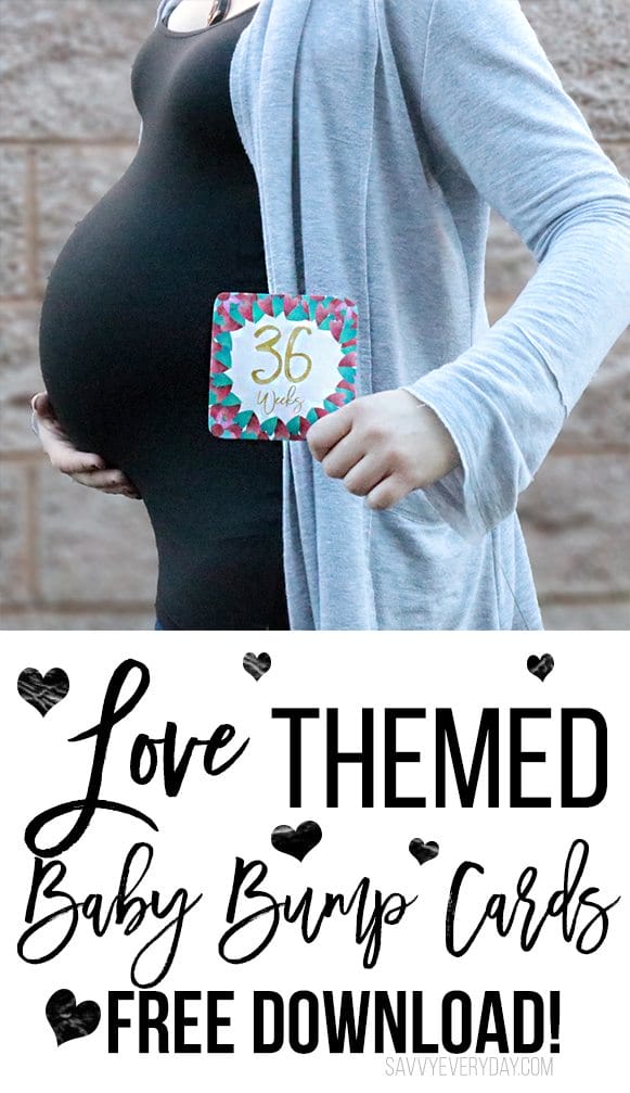 Free! Love-Themed Baby Bump Cards Download for Mamas - Navigating ...